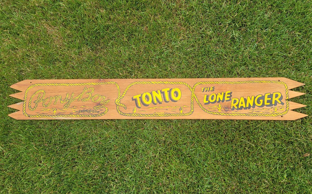 1950s Lone Ranger Tonto Pony Boy Large Wooden Double Sided Store ...
