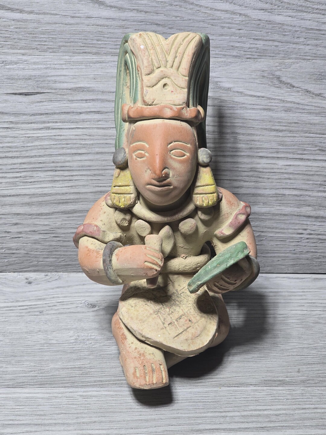 Mayan Aztec Terracotta Folk Art Pottery Figurine Deities Warrior ...