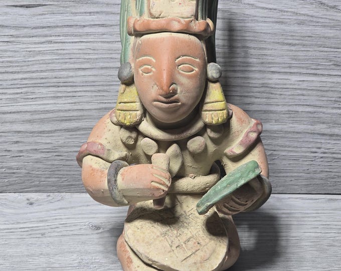 Mayan Aztec Terracotta Folk Art Pottery Figurine Deities Warrior ...