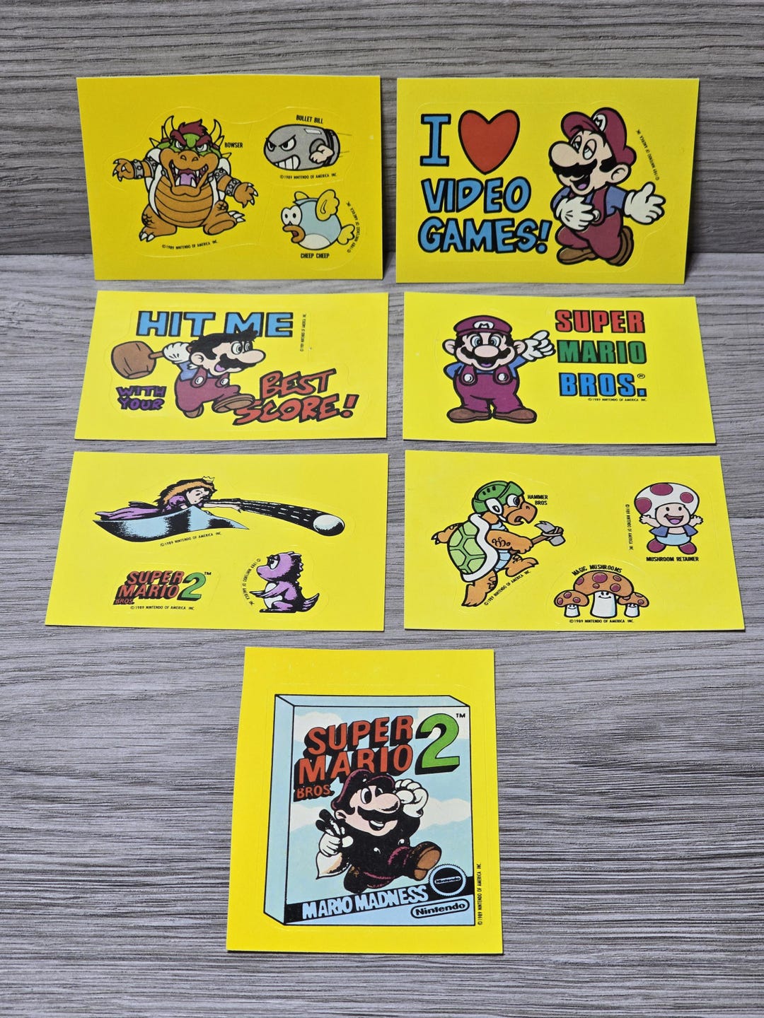 1989 Topps Nintendo Williams SUPER MARIO Bros Sticker Card Lot of 7 ...
