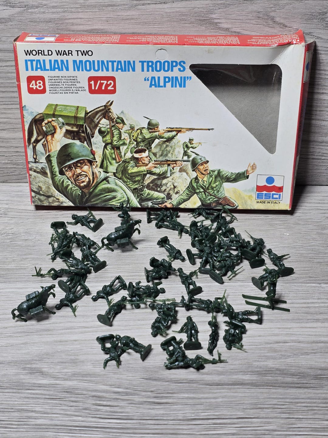 Vintage ESCI 1/72nd Scale Plastic Italian Mountain Troops Soldier Set ...