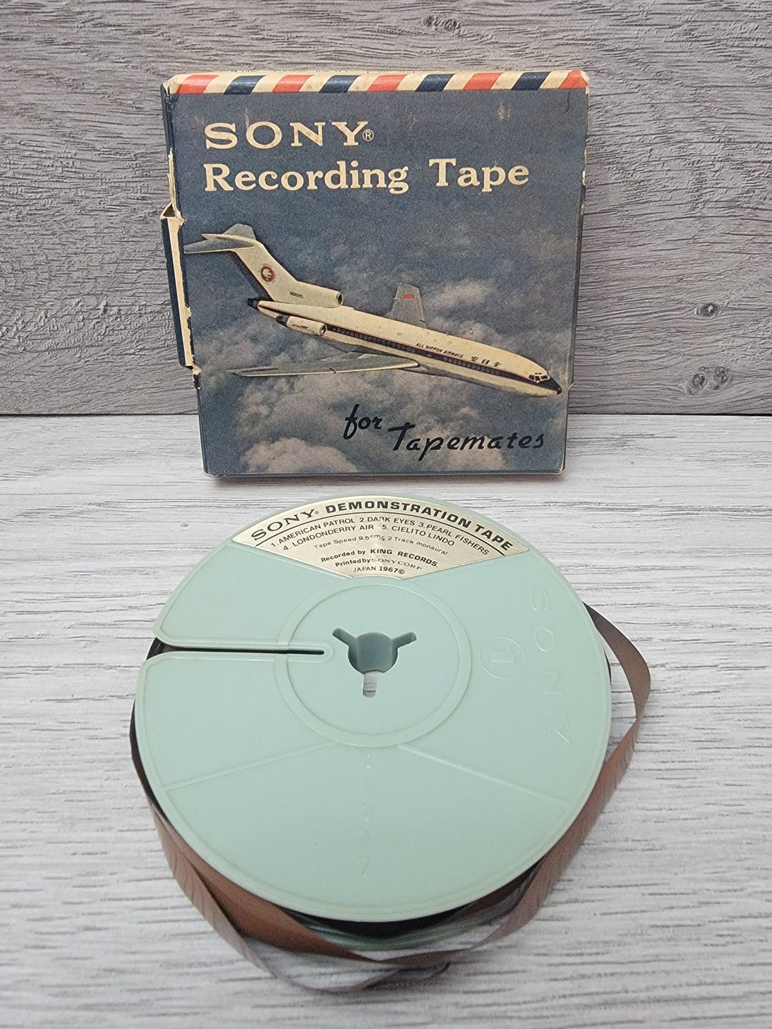 1967 SONY TAPEMATES Aviation Airplane Audio Recording Tape Mailer Japan ...
