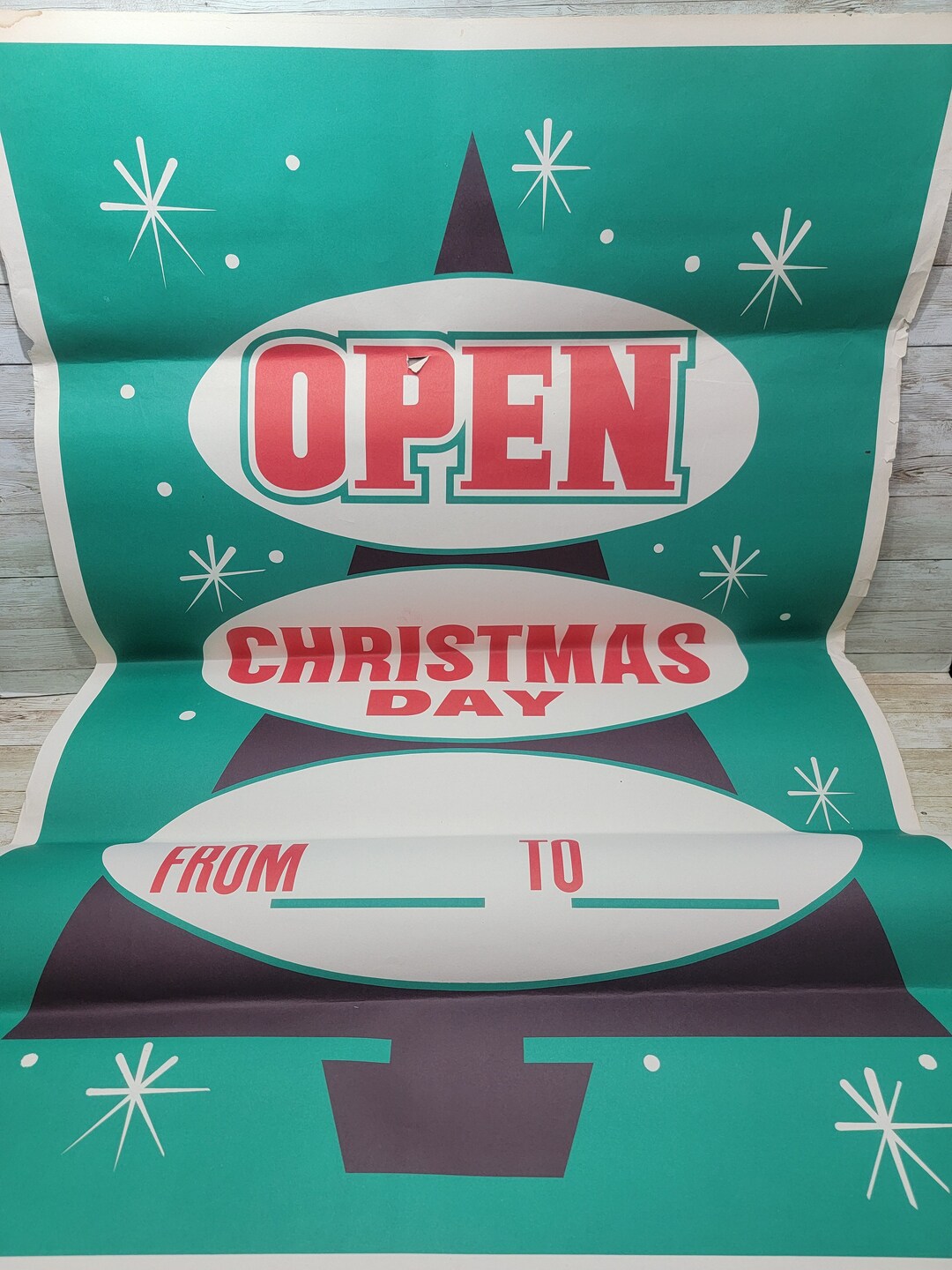 1950s Christmas Store Front Display Sign Starburst Poster - Etsy