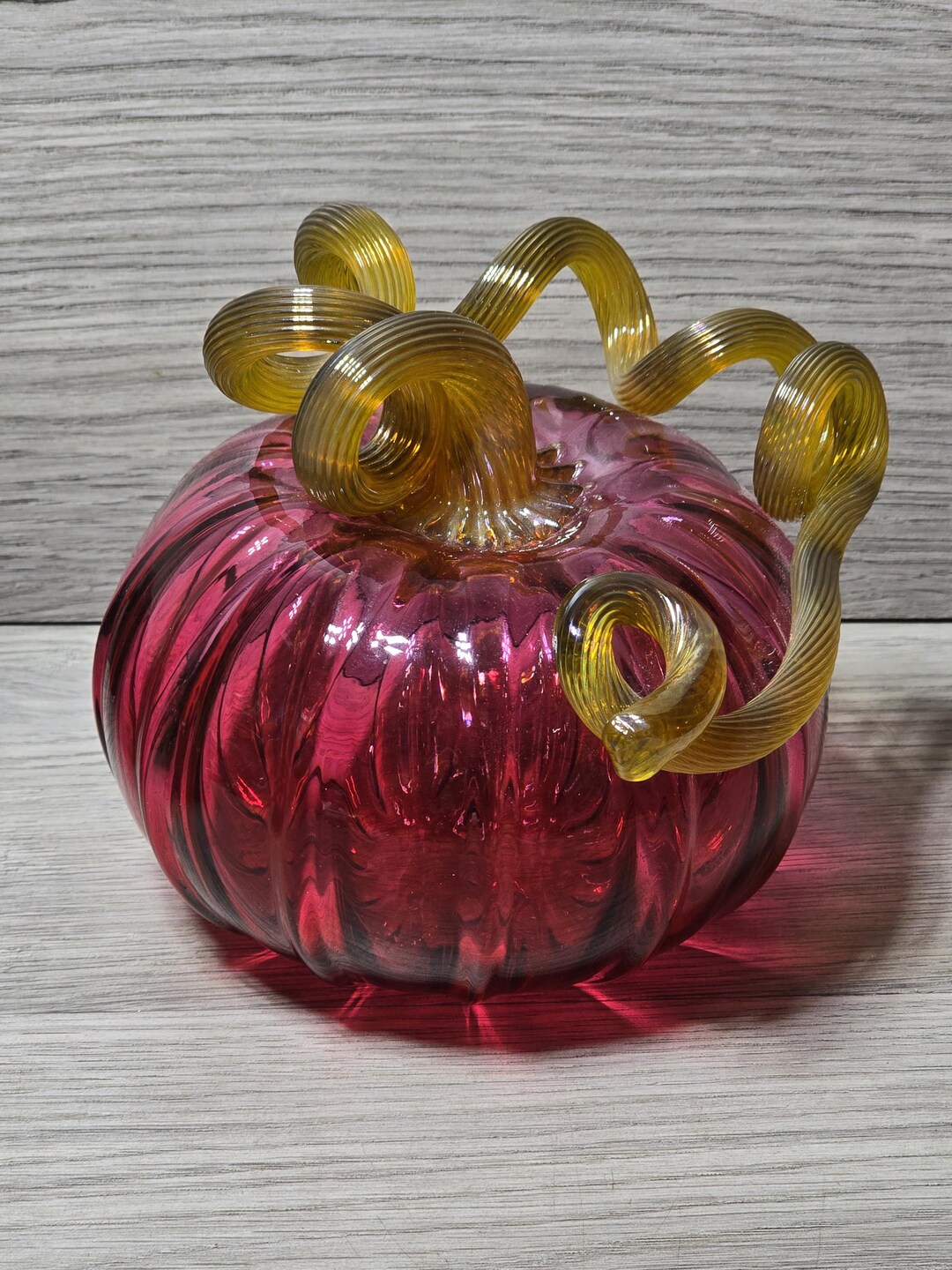Bewitching Hand Blown Art Glass Cranberry Pumpkin Signed - Etsy