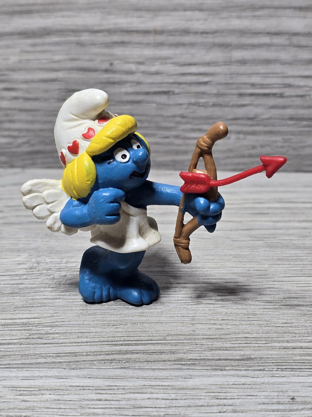 1982 Smurf Valentines Cupid Smurfette Figurine Schleich Peyo Portugal ...