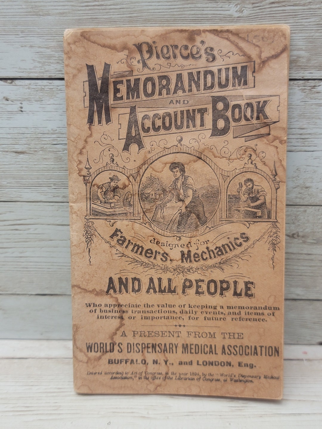 1895 Dr. Pierce's Memorandum Account Memo Booklet - Etsy