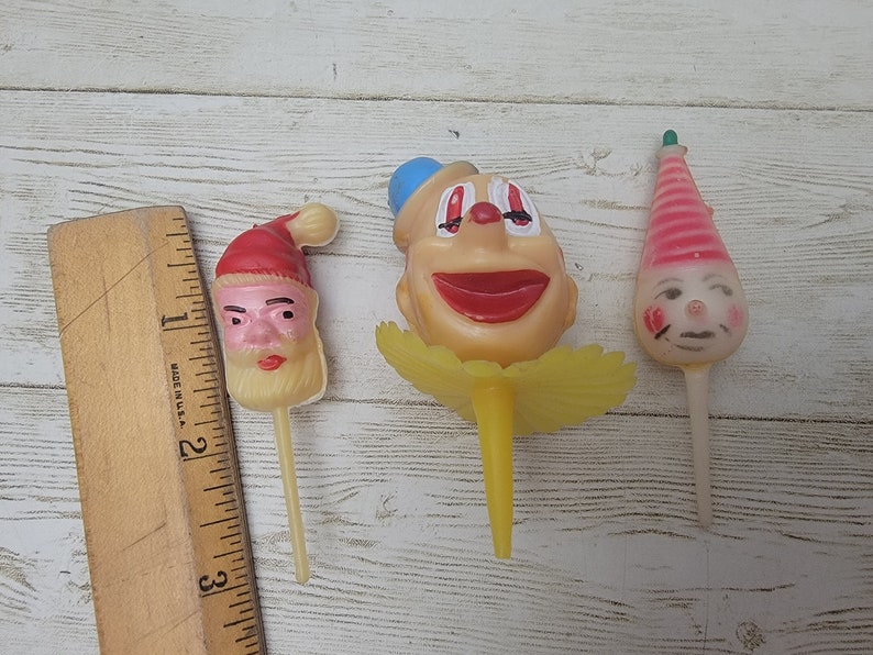 1960s Vintage Cake Topper Figures Clown Christmas Santa - Etsy