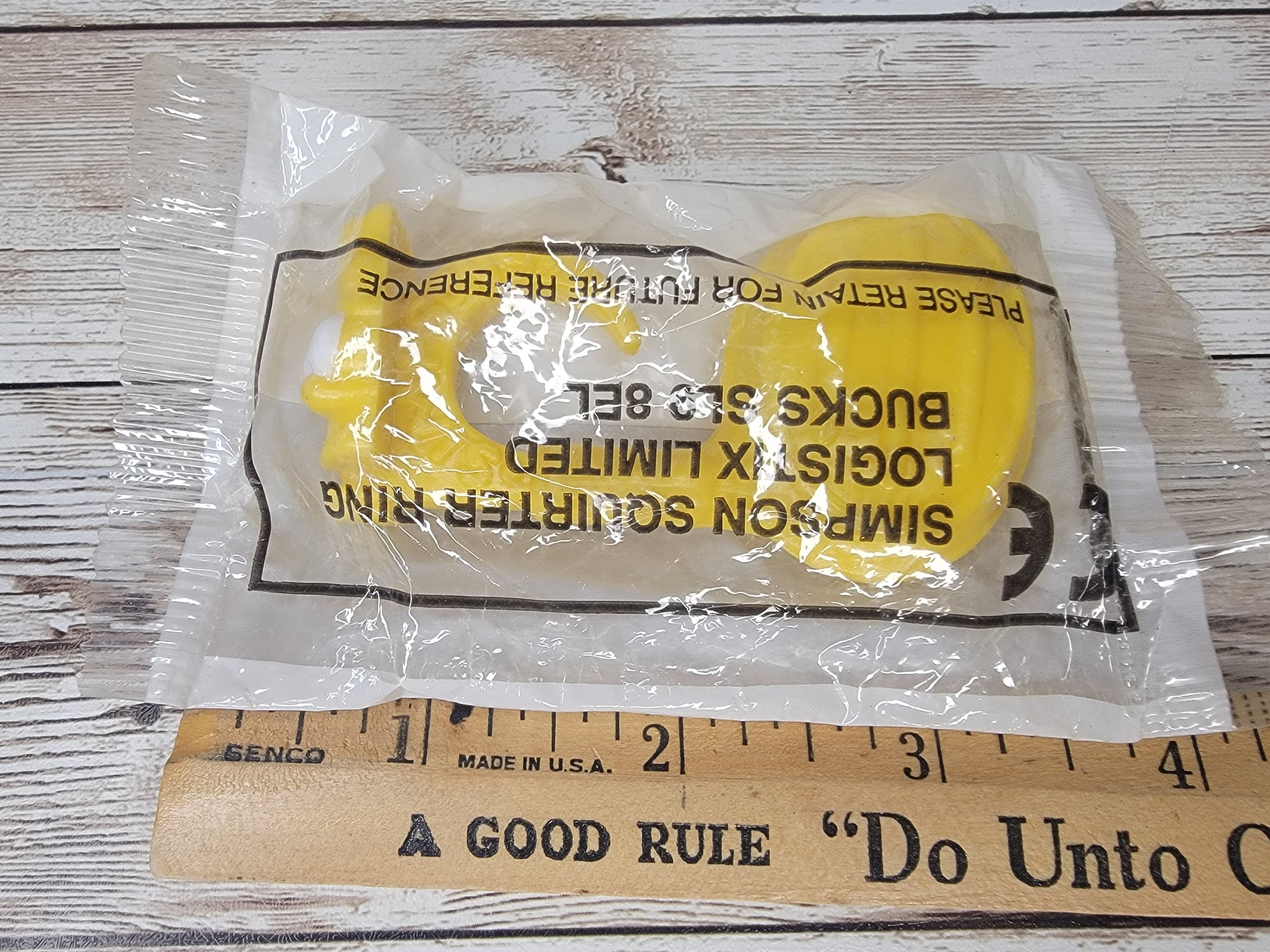 1997 SEALED Bart Simpson Squirter Ring 3" Kellogg's Europe Bath Toy ...