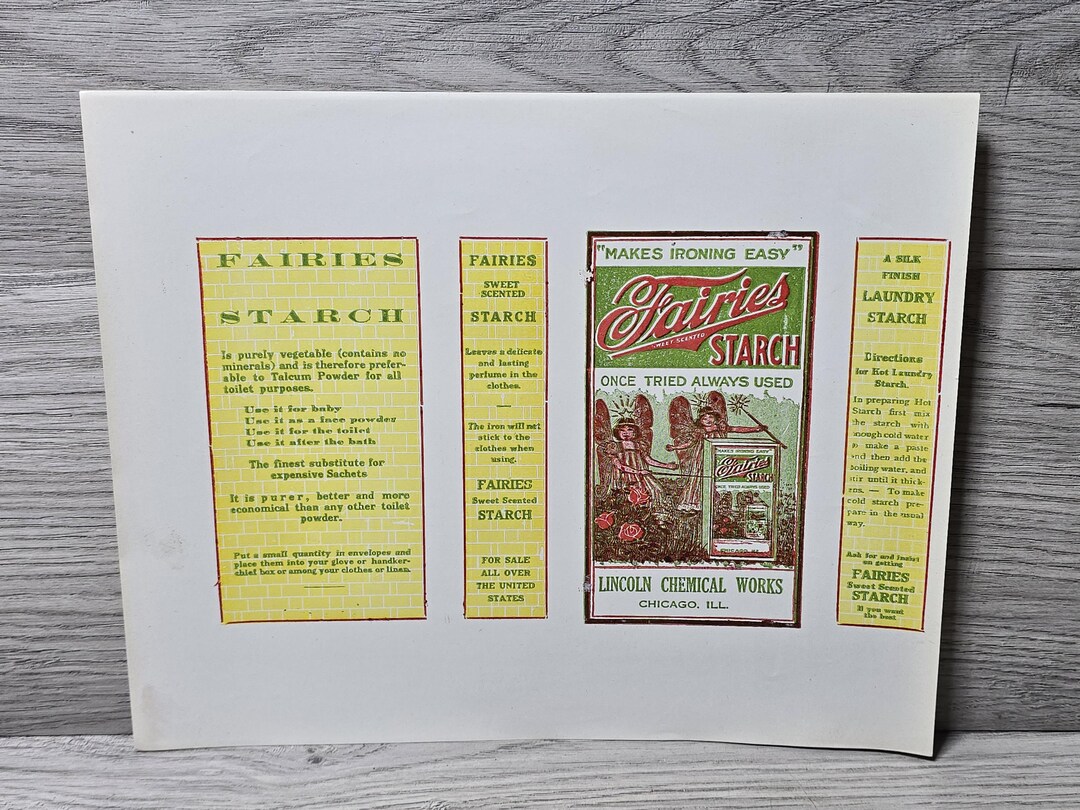 1920s Unused Fairies Starch Advertising Packaging Box Label Chicago ...