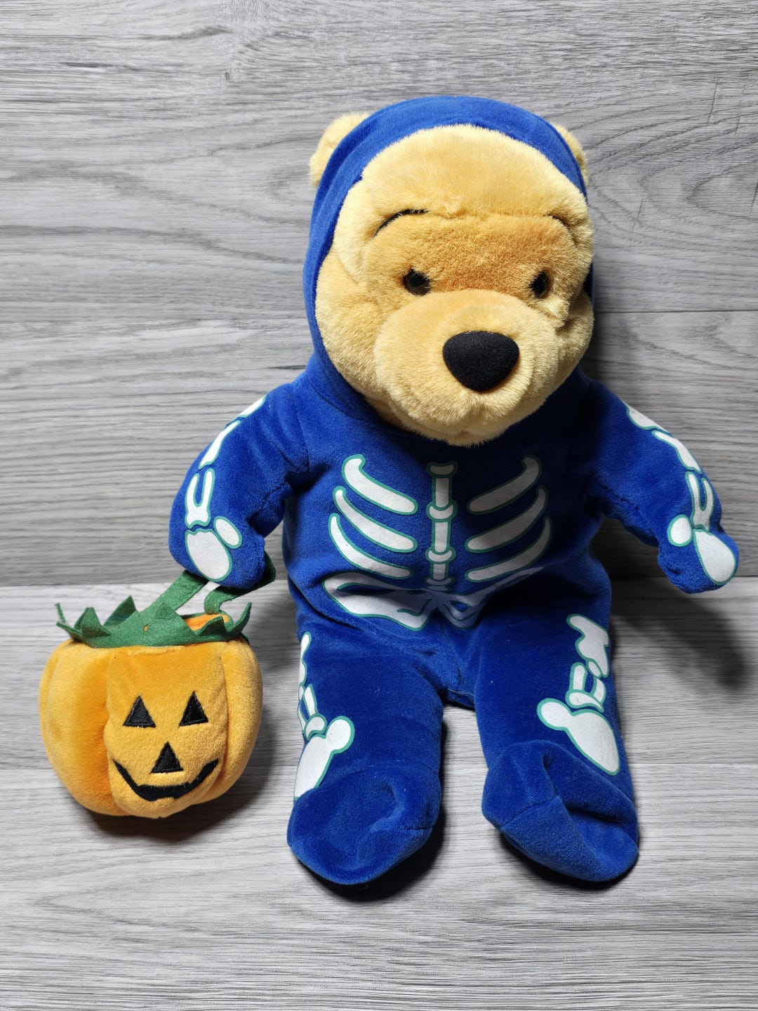 Disney Store Winnie the Pooh Halloween 13 Plush Doll Skeleton Costume ...