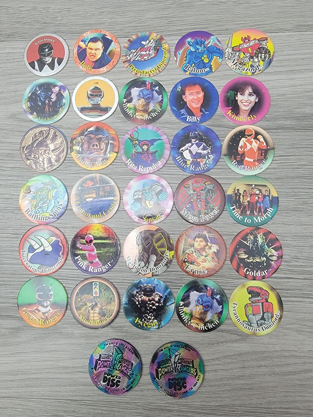 1990s Pogs Power Rangers Milk Caps Lot of 30 2 Plastic - Etsy