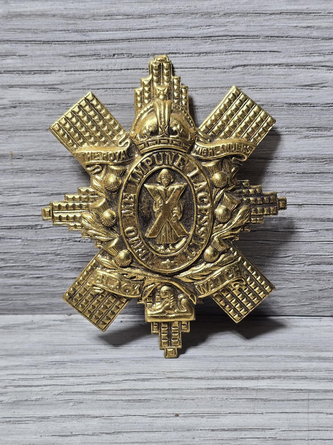WW1 British Army Military Cap Badge the Black Watch Lacessi - Etsy