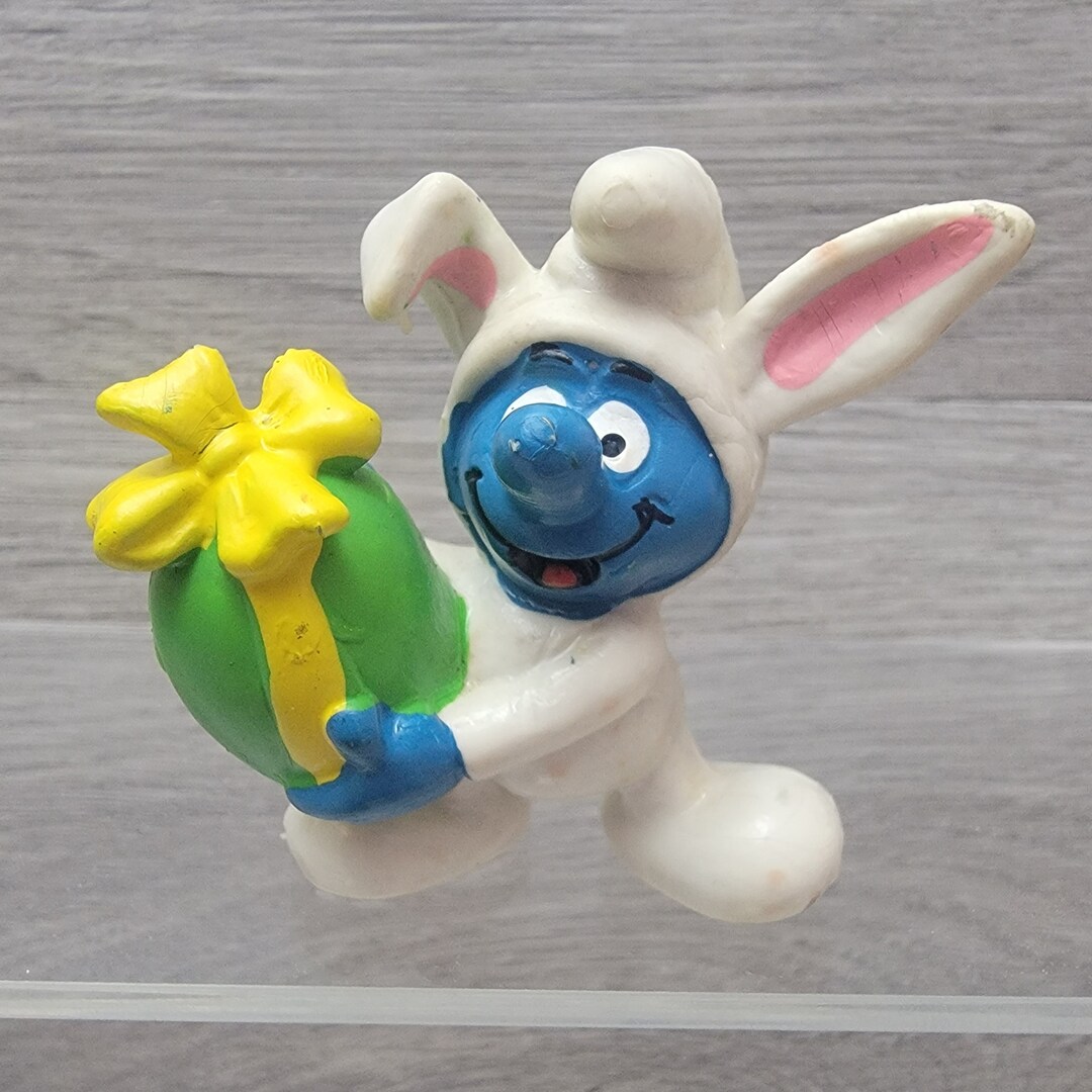 1982 Easter Rabbit Smurf Peyo Schleich Hong Kong Smurfs - Etsy