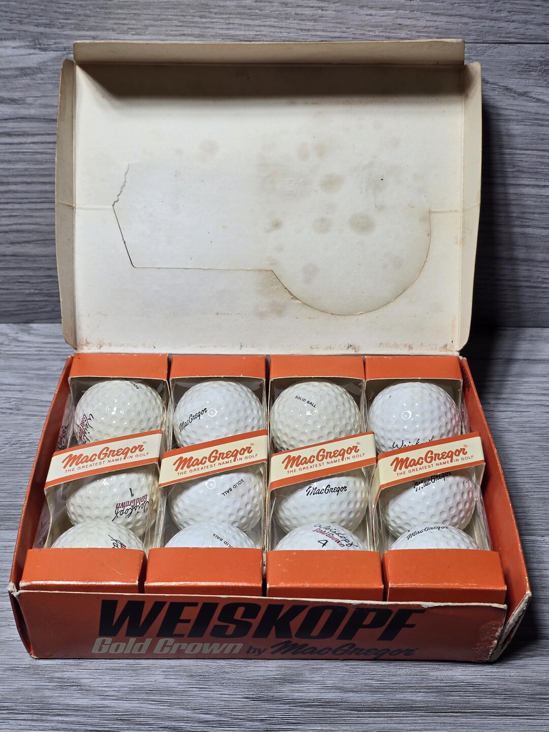 1960s Macgregor Tom Weiskopf Crown Vintage Golf Balls Dozen in Store ...