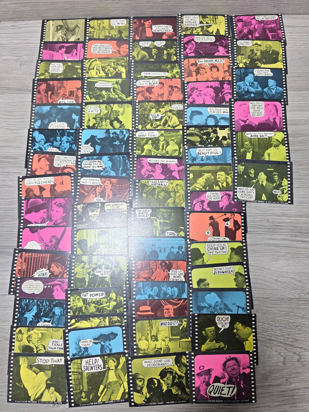 1975 Hollywood Slap Stickers Complete 66 Card Set Laurel Hardy Little ...