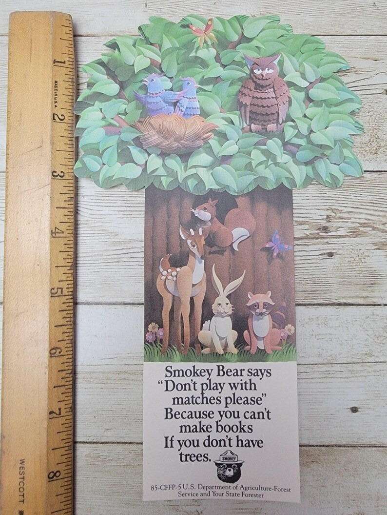 1970s Smokey Bear Paper Advertising Bookmark NOS Lot of 2 - Etsy