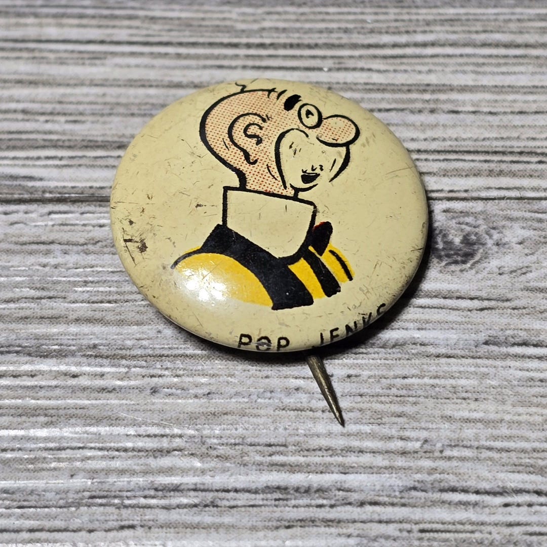 1945 Kellogg's Pep Pop Jenks Comic Strip Pinback Button Cereal Premium ...