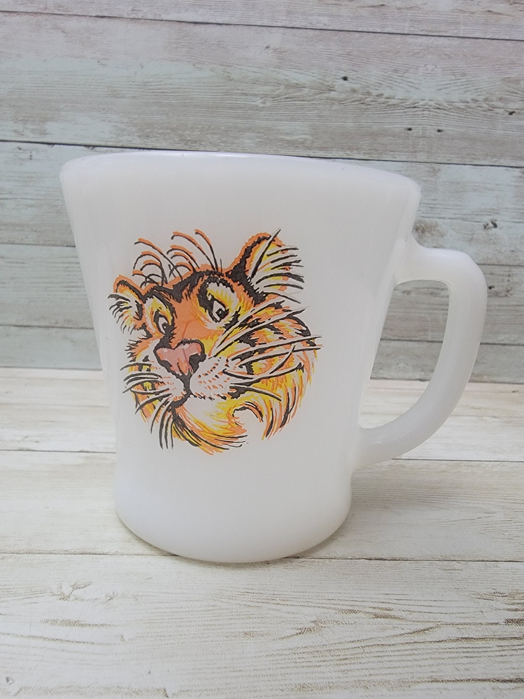 1960s Esso Exxon Tiger Advertising Milk Glass Anchor Hocking Fire King ...