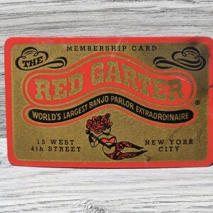 1960s the Red Garter 15 West 4th St New York City Banjo Club Membership ...