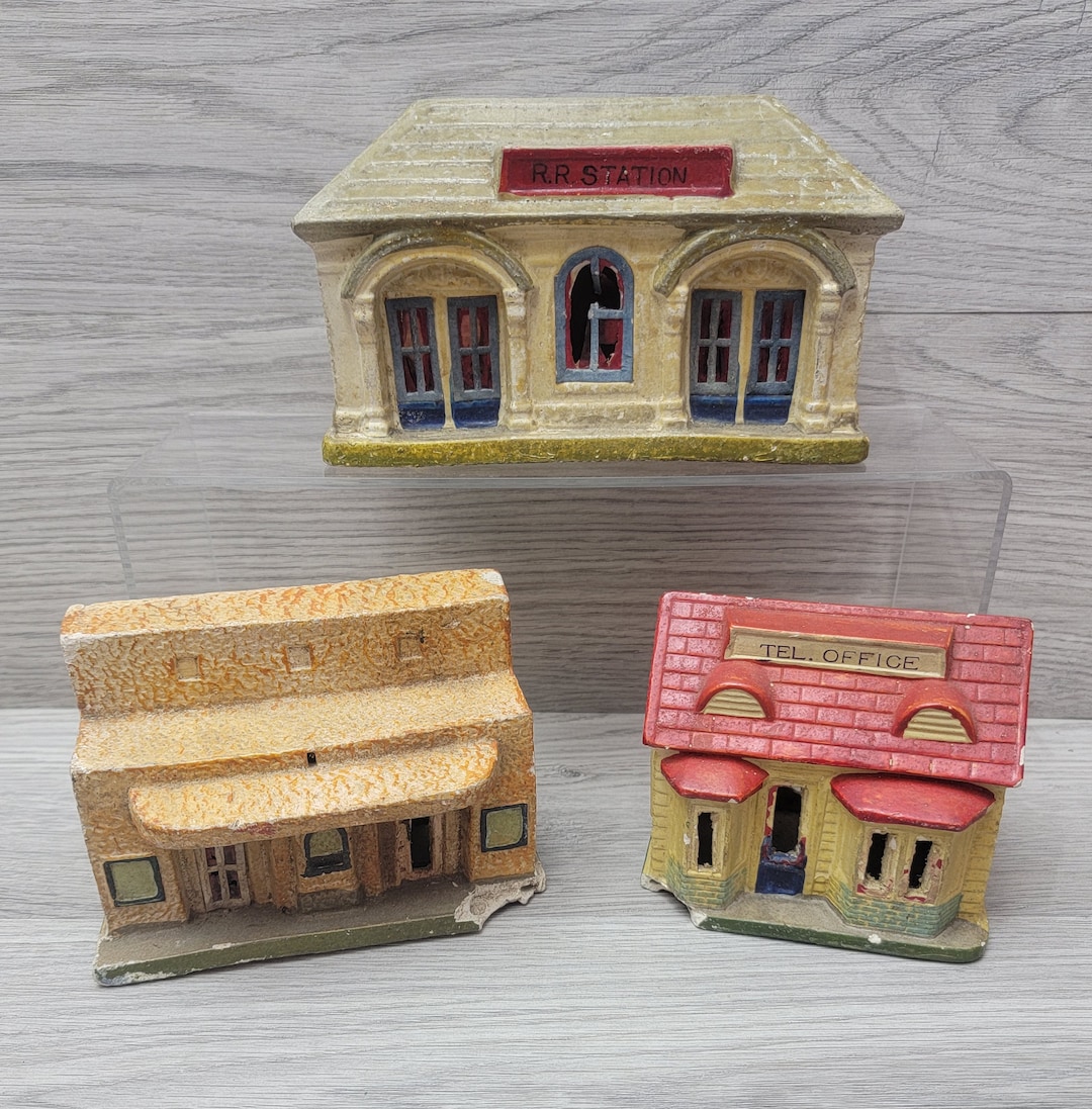 1930s Christmas Composite Putz Village Houses Japan SOME DAMAGE - Etsy