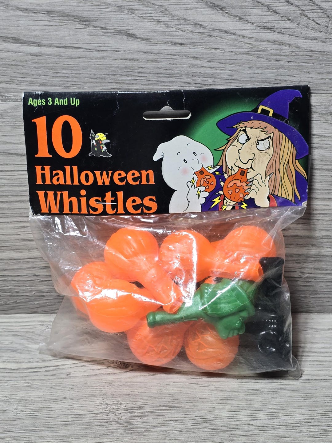 Vintage Halloween Blow Mold Plastic Whistles Witch Skull Pumpkin ...