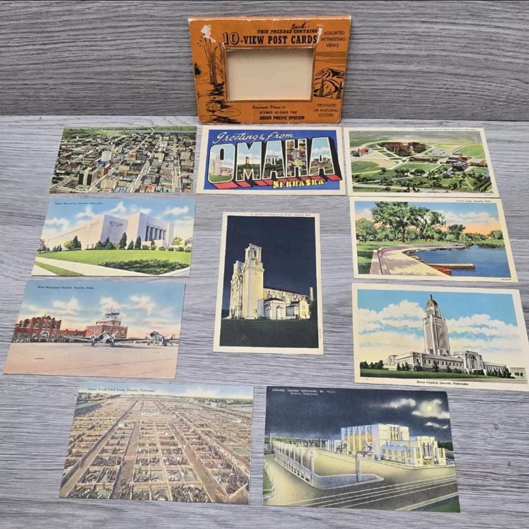 Vintage Nebraska Scenes Across Union Pacific Railroad Postcards Lot of ...