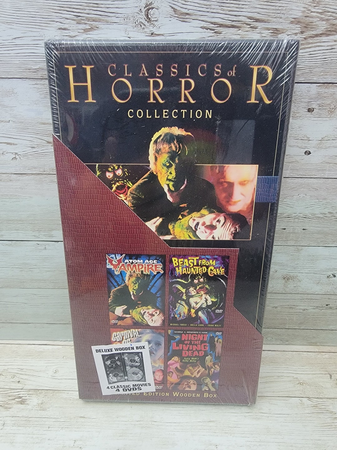 NEW Classics of Horror (DVD) Wooden Collector Box 4 DVD Set - Etsy