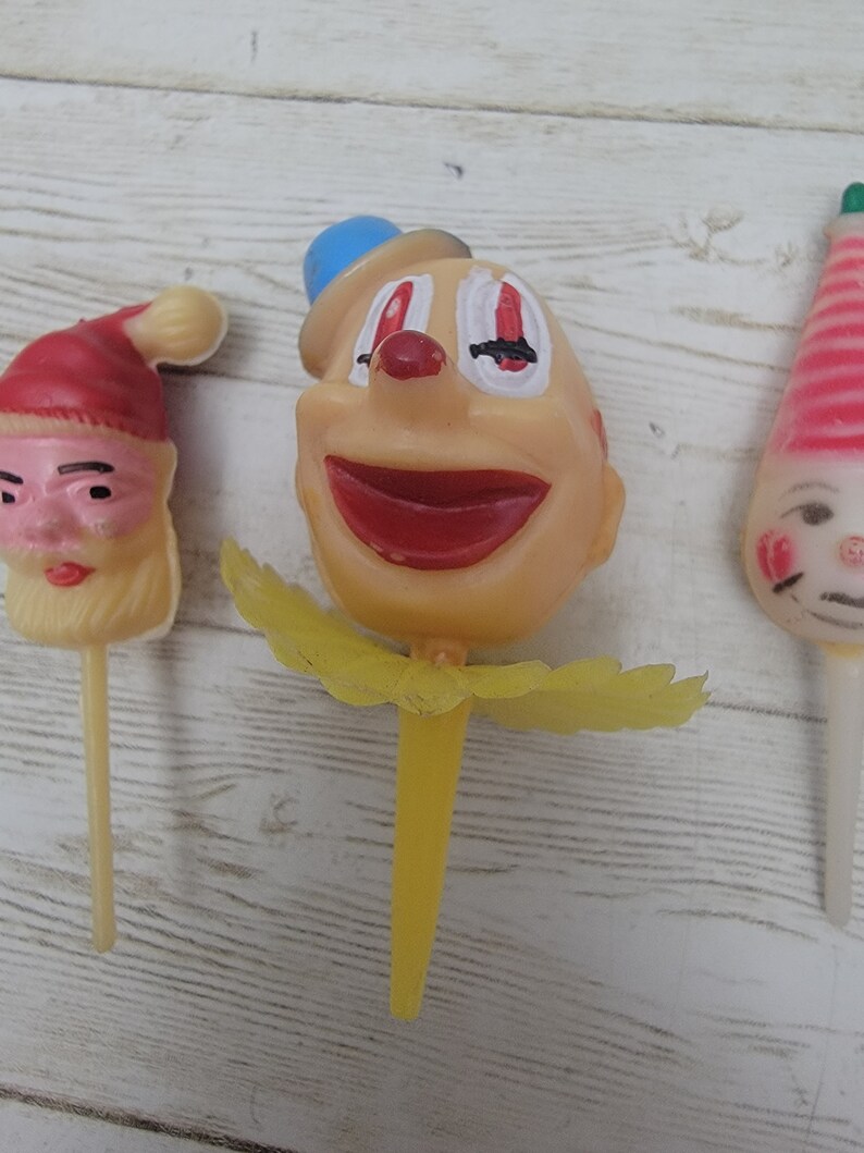 1960s Vintage Cake Topper Figures Clown Christmas Santa - Etsy