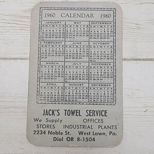 1960 Adult Risque Trade Card Pocket Advertising Calendar 3.5x2.25 Pin ...