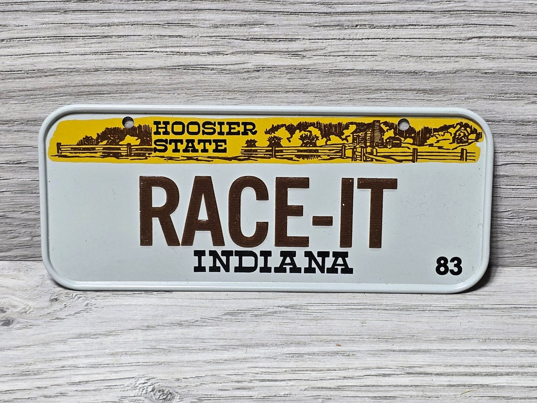 1983 Indiana Hoosier State Bicycle License Plate Race It 5" X 2" - Etsy