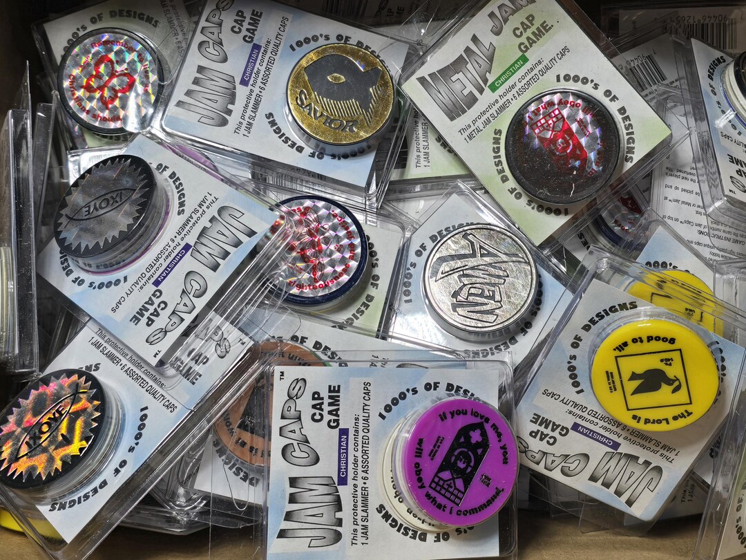 One RANDOM Pack 1994 Pogs Jam Caps Cap Game Religious Christian Slammer ...