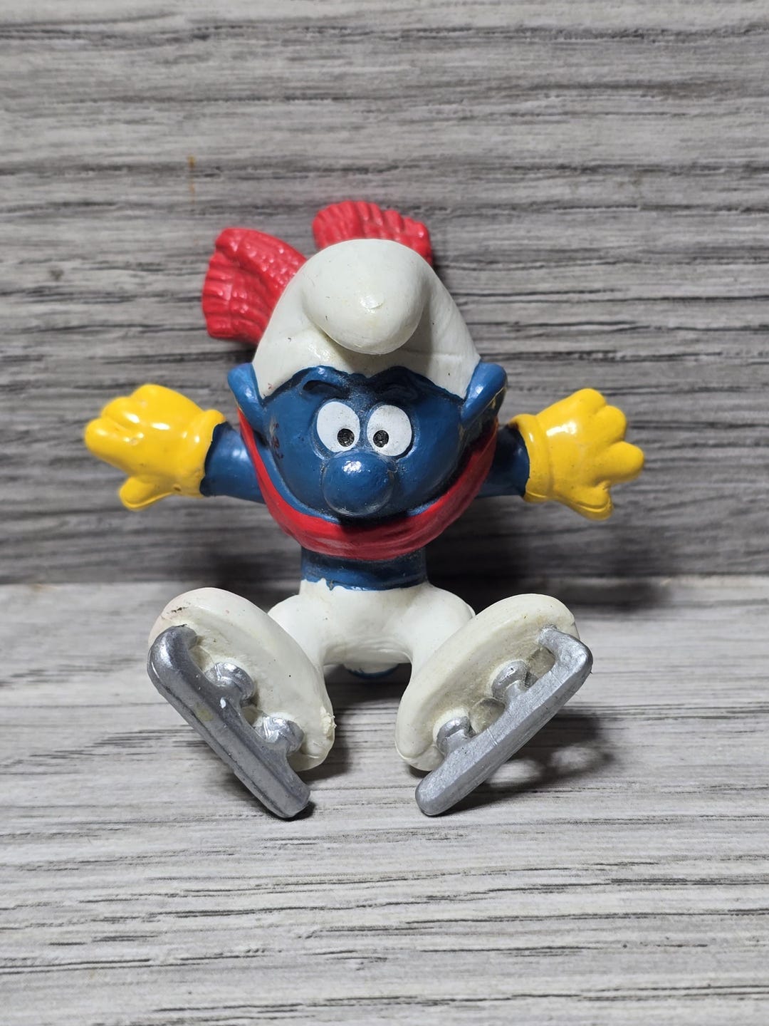1979 Smurfs Ice Skater Smurf Peyo Schleich 2 PVC Figure - Etsy