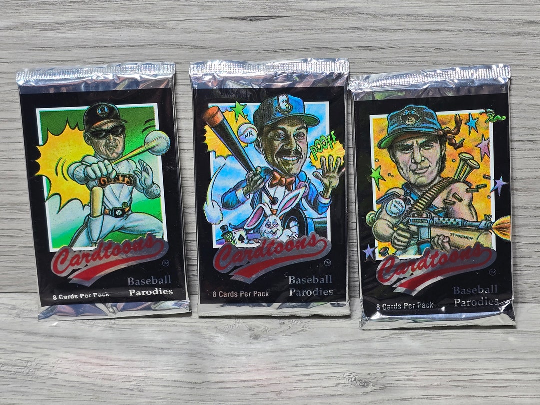 1995 Cardtoons Baseball Card Parody Trading Card Pack Lot of 3 SEALED ...