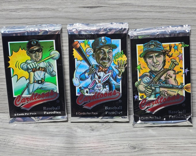 1995 Cardtoons Baseball Card Parody Trading Card Pack Lot of 3 SEALED ...