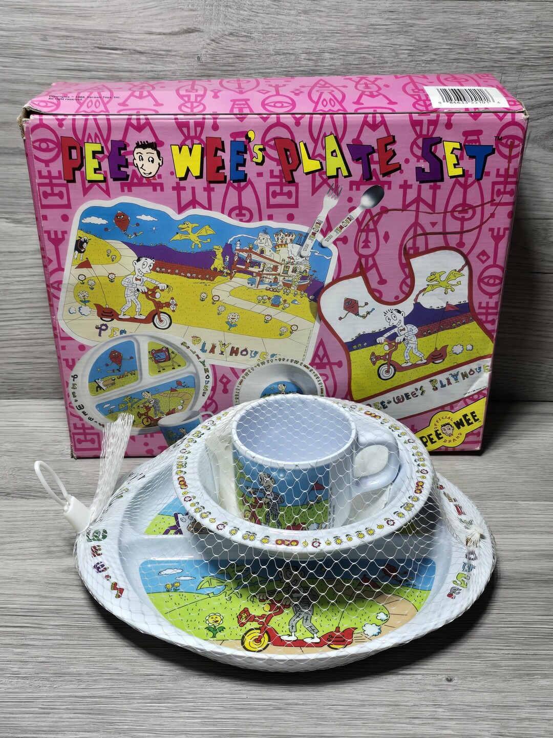 1988 NOS Peewee's Pee Wee's Playhouse Plate Set Child Dish Bowl Mug ...