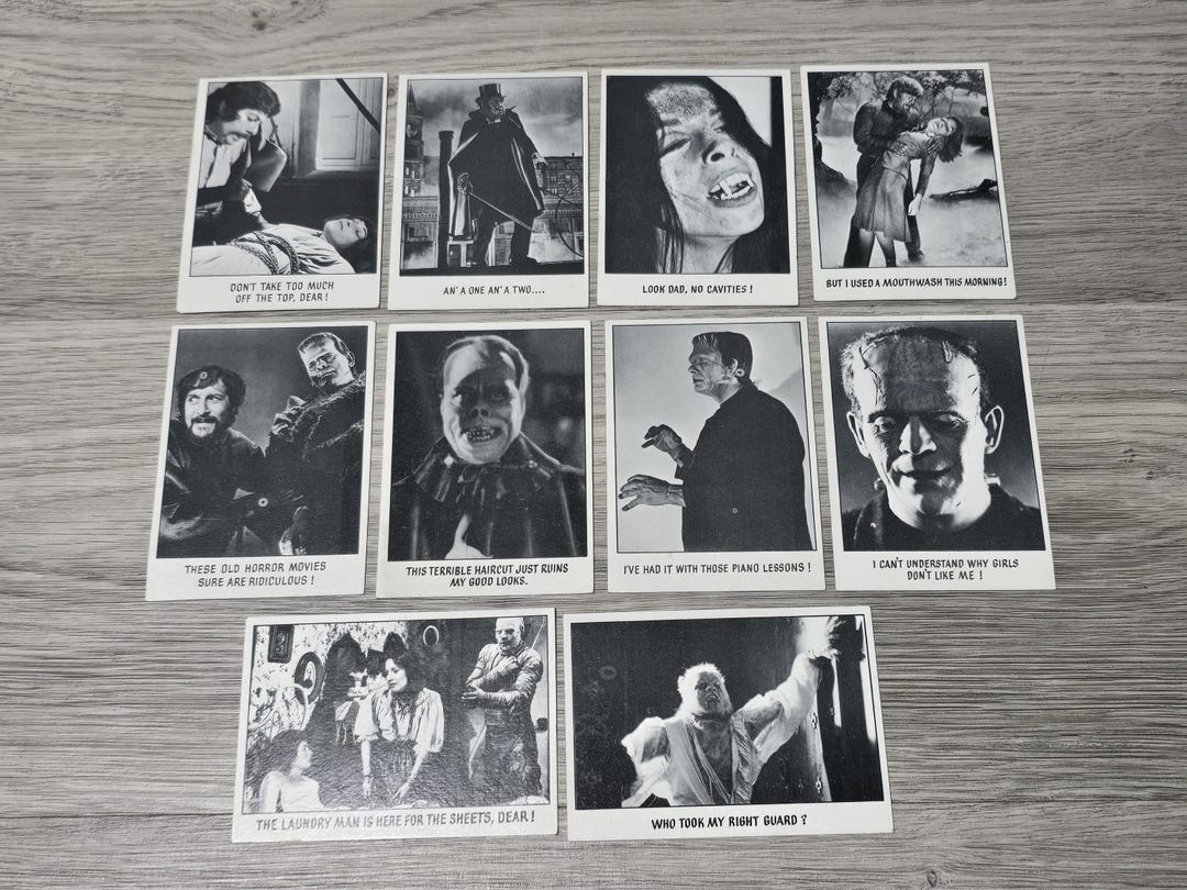 1973 Topps You'll Die Laughing Universal Monsters Trading Cards Horror ...