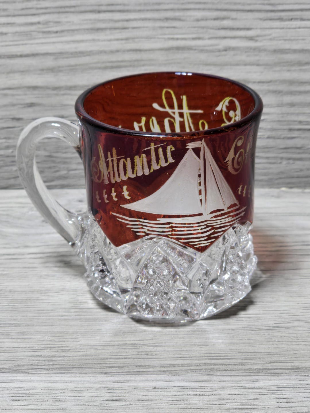 Early 1900s Atlantic City Red Ruby Flash Souvenir Glass Esther - Etsy