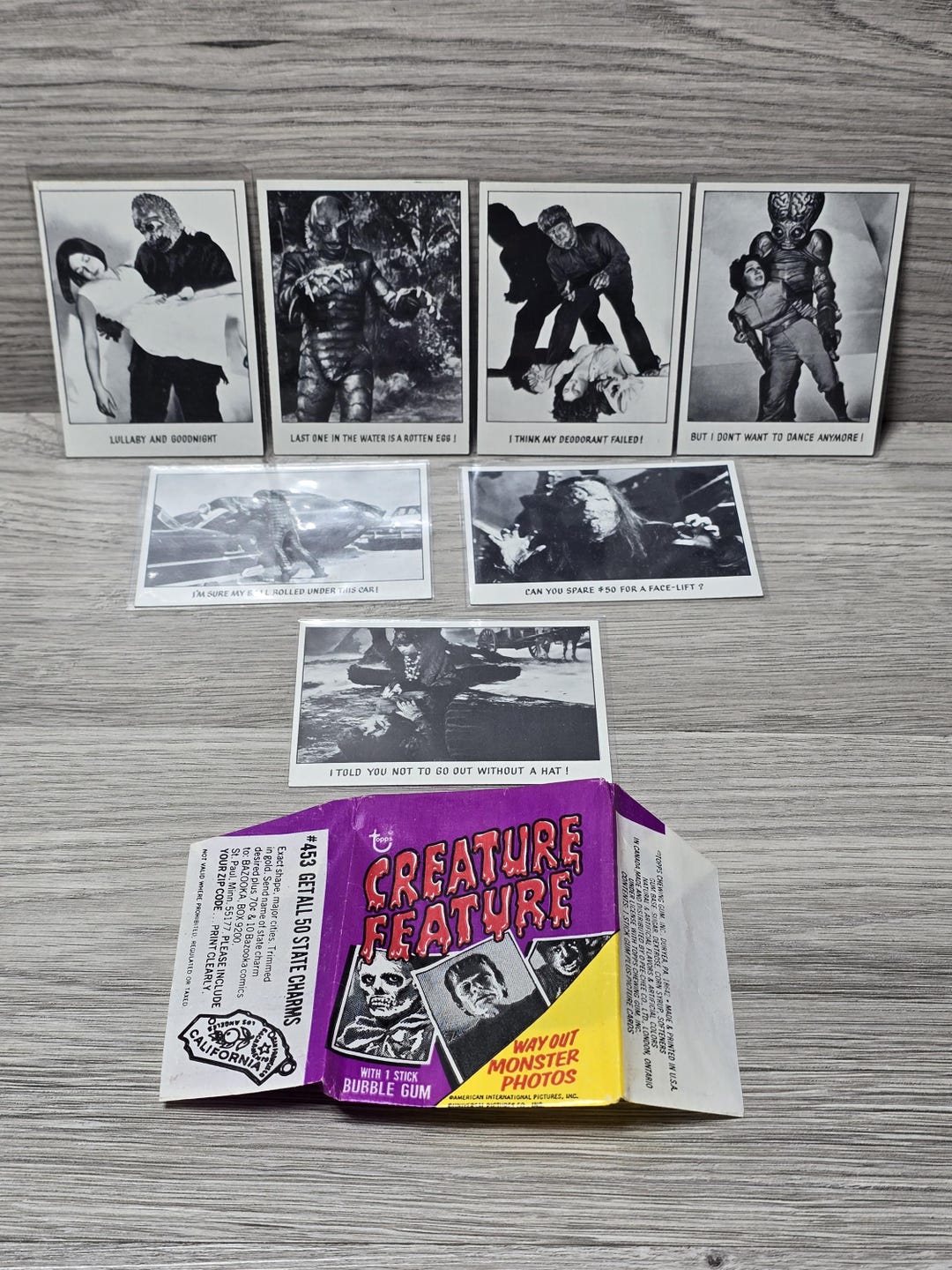 1974 Topps Creature Feature Wax Packs Wrapper and 7 Cards - Etsy