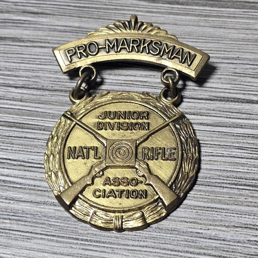 Vintage NRA Sharpshooter Award Medal Badge Junior Division Pin ...