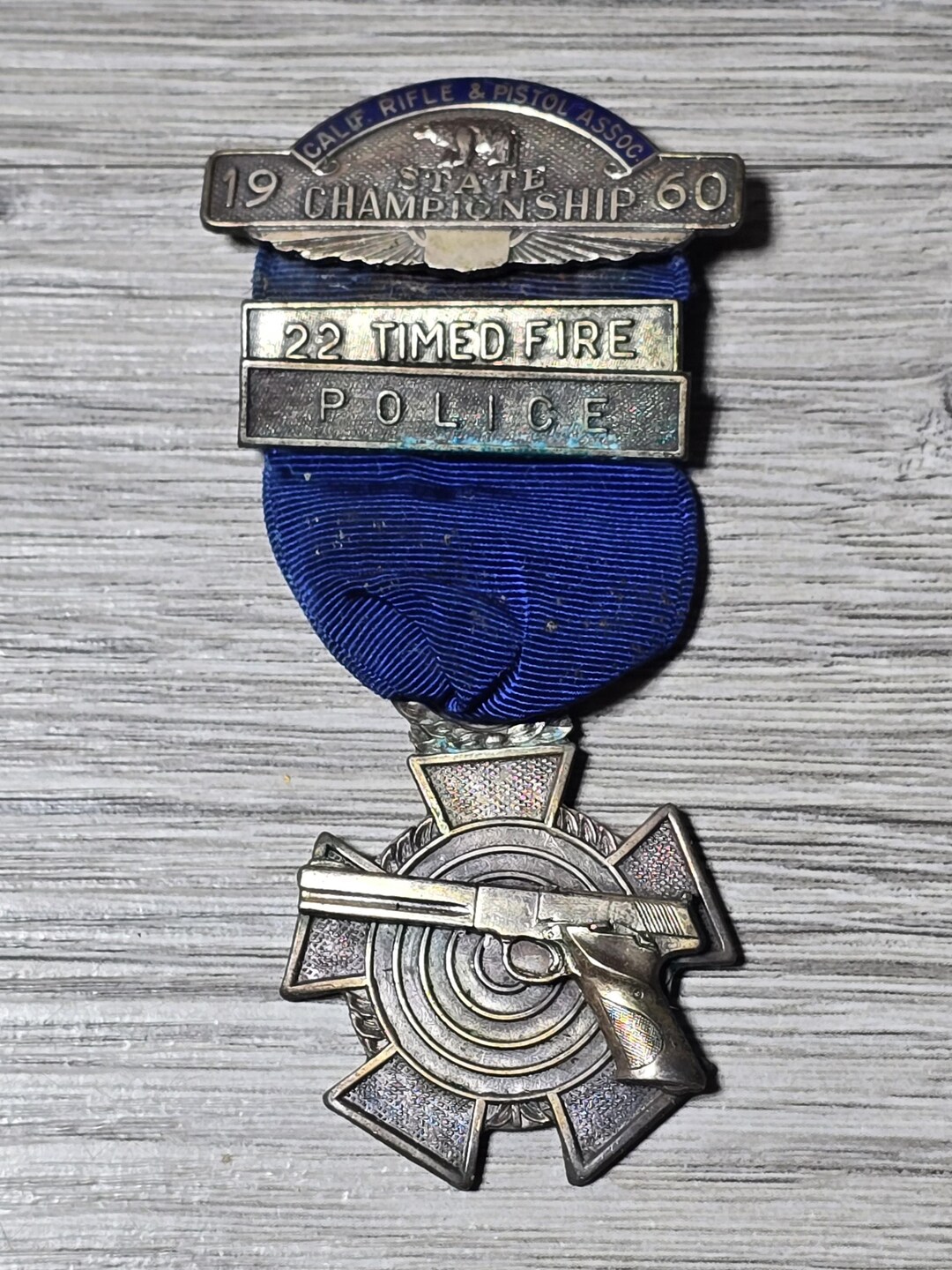 1960 California Police Revolver Club NRA Rifle Association Award Pin ...