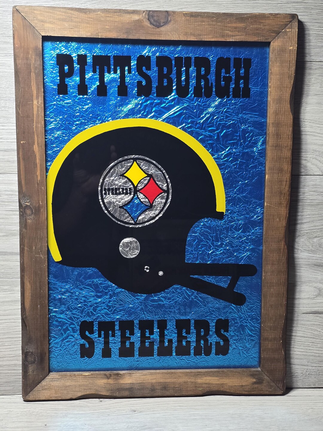 1970s NFL Football Pittsburgh Steelers Steel Curtain Foil Art Carnival ...