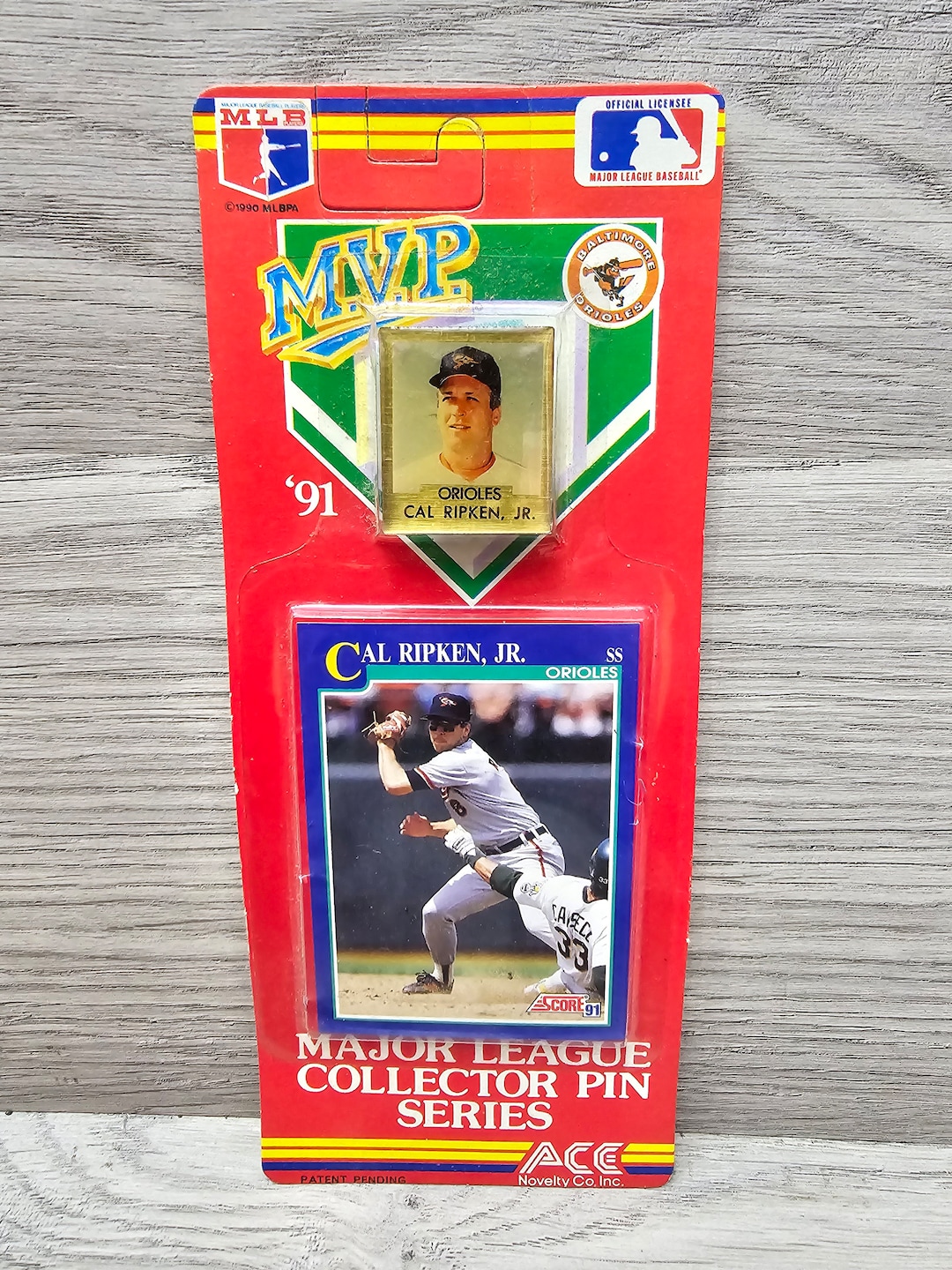 1991 MVP Cal Ripken Jr. Baseball Collector Pin W/'91 Score Card Sealed ...