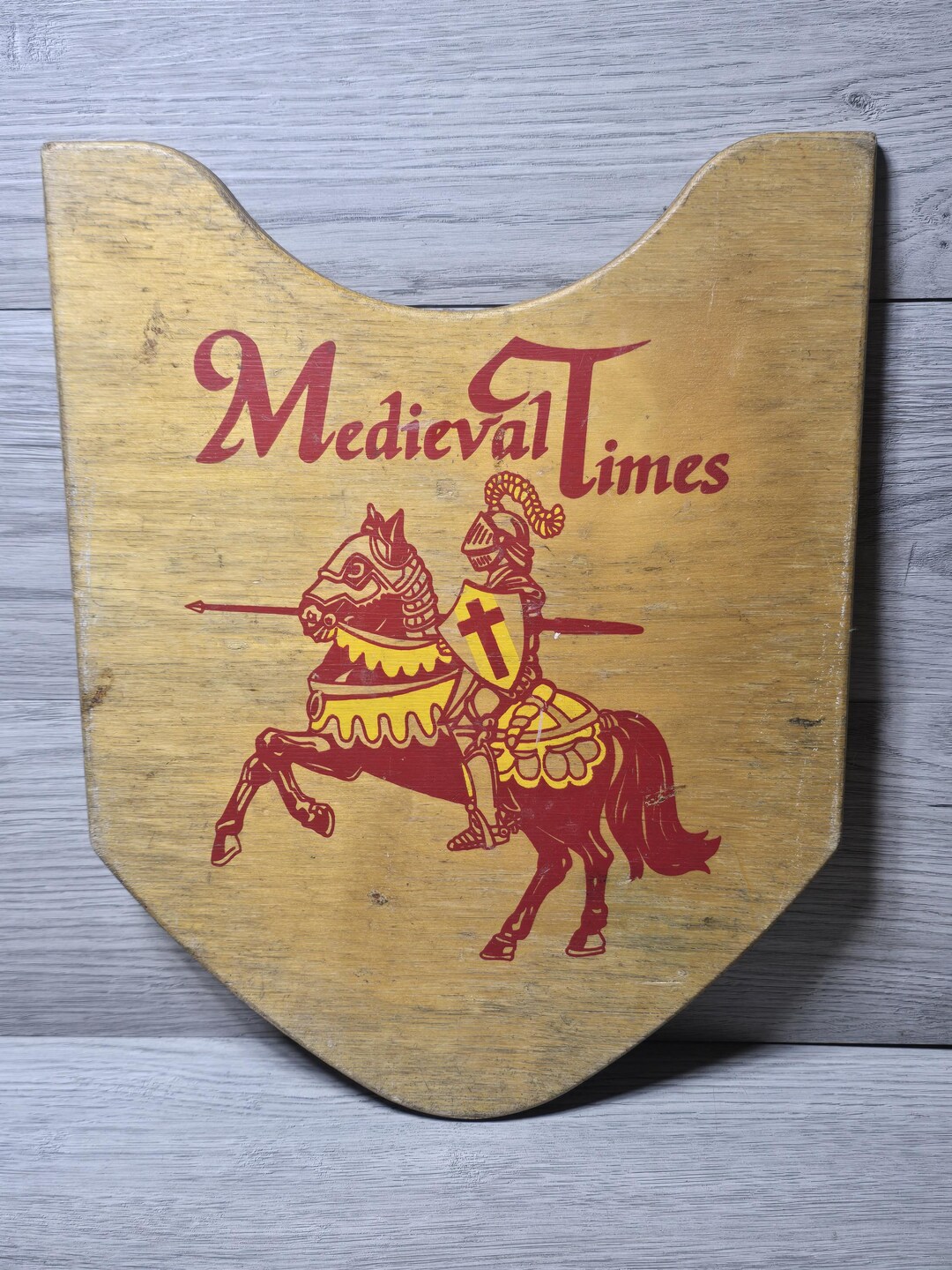 Vintage Medieval Times Tournament Souvenir Hand Painted Wood Shield ...