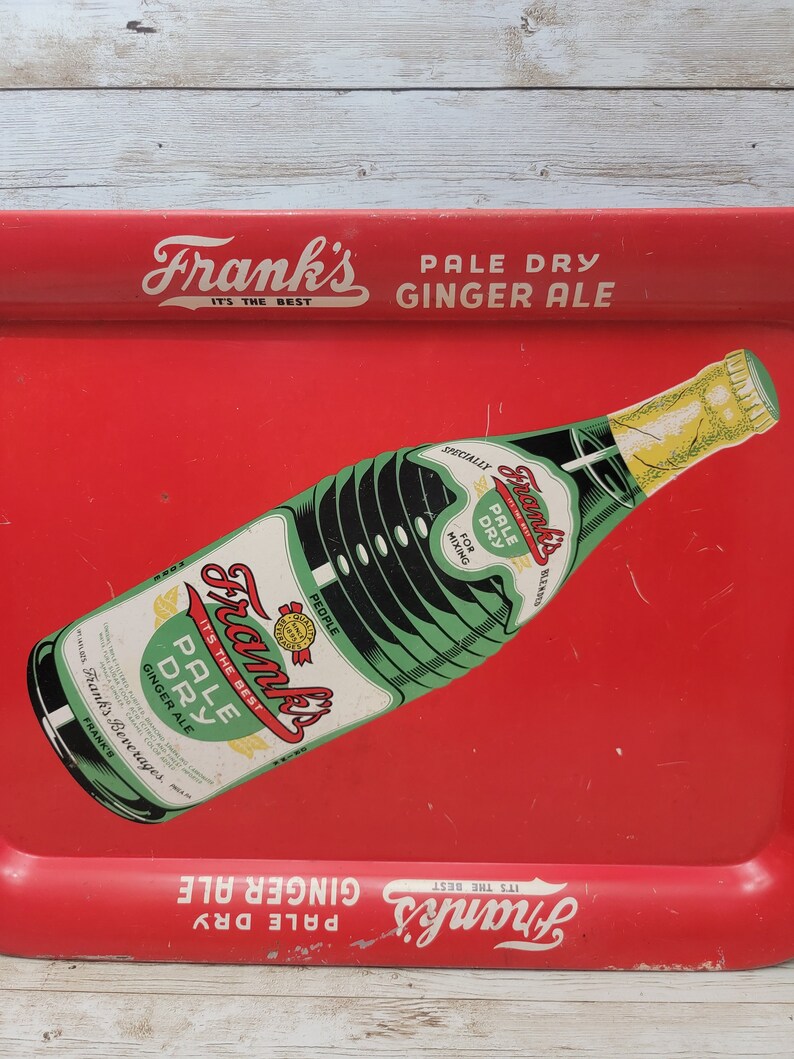 1940s Franks Pale Dry Ginger Ale Soda Advertising Metal Tin - Etsy