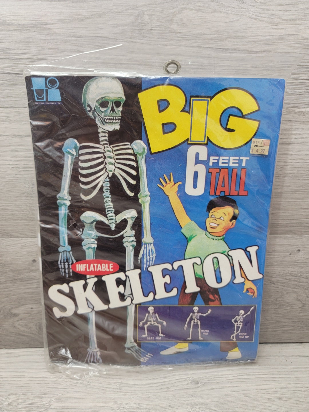 1970s Halloween Topstone Blow up Skeleton 6 Foot Haunted House Spooky ...