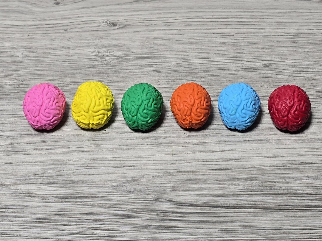 1970s Lot of 6 Mini Brain Erasers Gross Novelty Gag Gift Spooky Decor ...