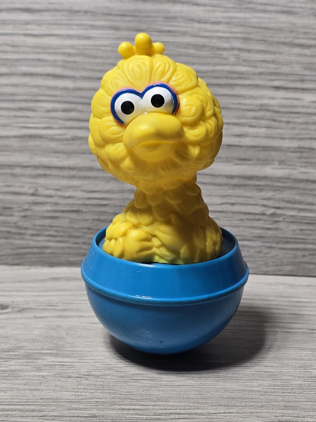 1990 Sesame Street Big Bird Webble Wobble Roly Poly 4" Collector Toy ...