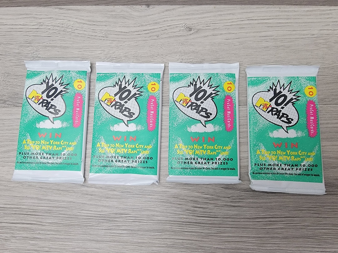 1991 Yo MTV Raps 4 Packs (40 Cards Total) Possible Beastie Boys Rookie ...