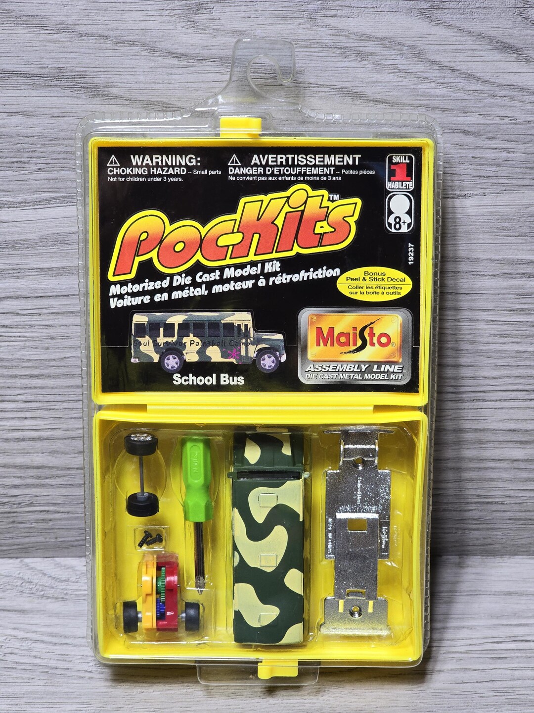 2001 MAISTO Assembly Line School Bus Model Kit NEW NIB Camo - Etsy