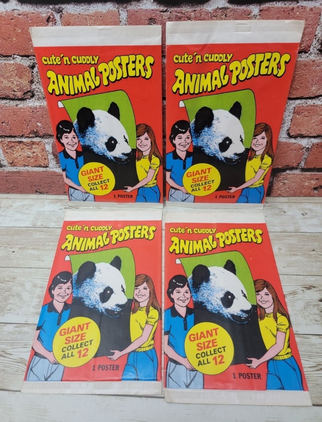1981 Topps Cute N Cuddly Animal Posters Unopened Poster Lot of 4 - Etsy